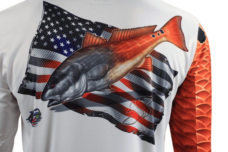 Redfish American Flag Long Sleeve Shirt