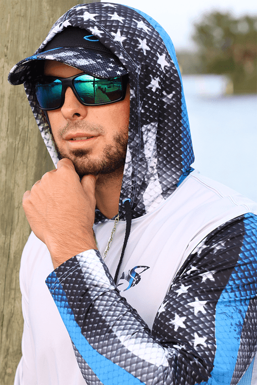 Blue Line Leo/Snook Hoodie for Men, UPF Clothing